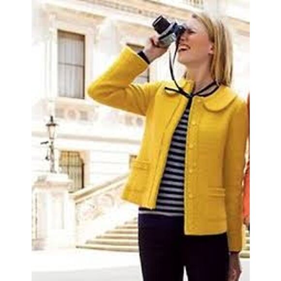 Boden | Jackets & Coats | Boden 4 S Wool Textured Jacket Blazer Cropped ...